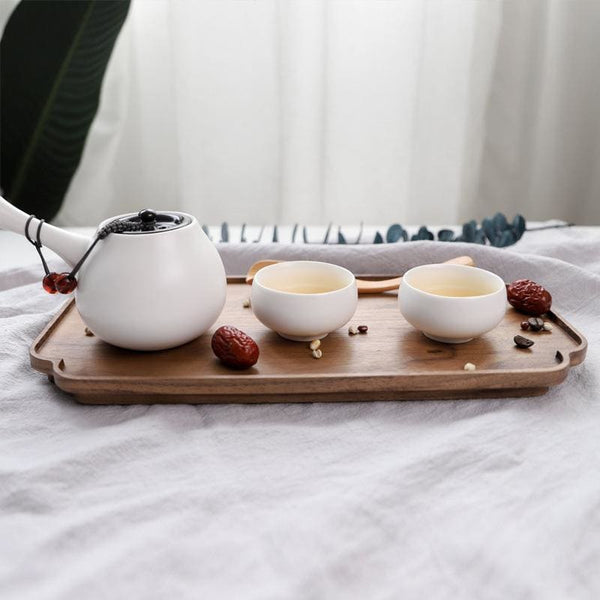 Creative Lace Black Walnut Solid Wood - Table Tea Pot Tray - NaturalGoodz